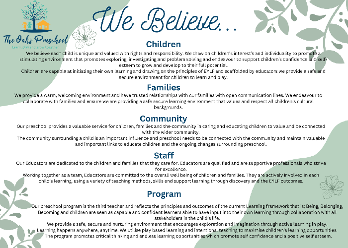 Philosophy :: The Oaks Preschool